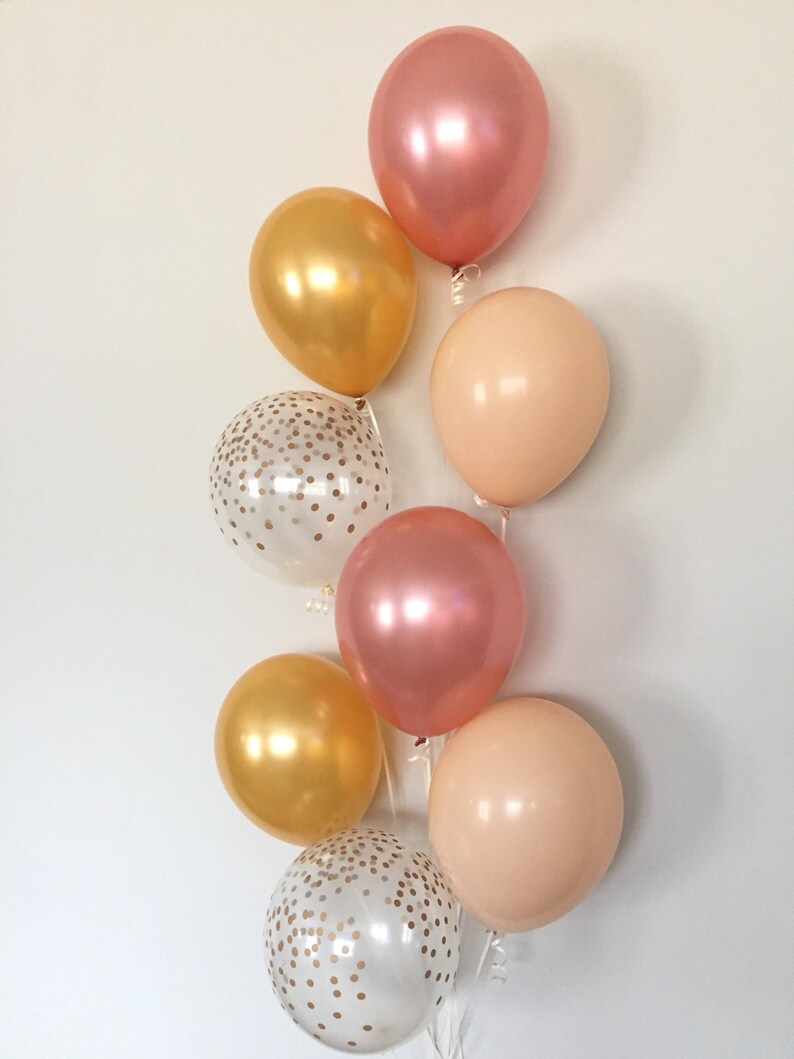 Rose Gold Balloons Blush and Gold Balloon Bouquet Rose | Etsy
