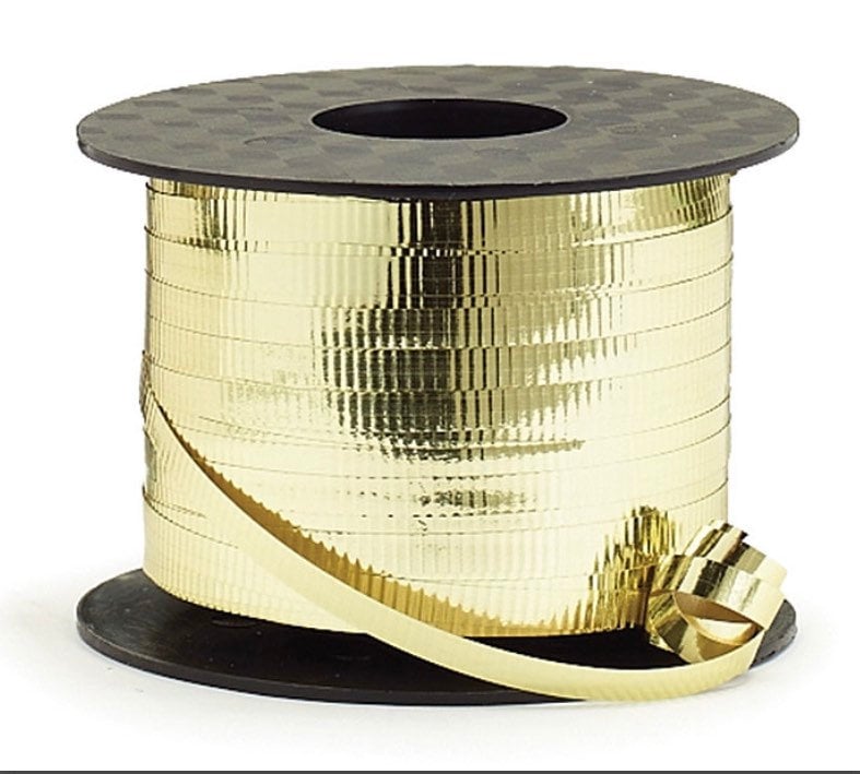 Gold Balloon Ribbon | Shiny Gold Balloon String | Gold 3/16” Crimped ...