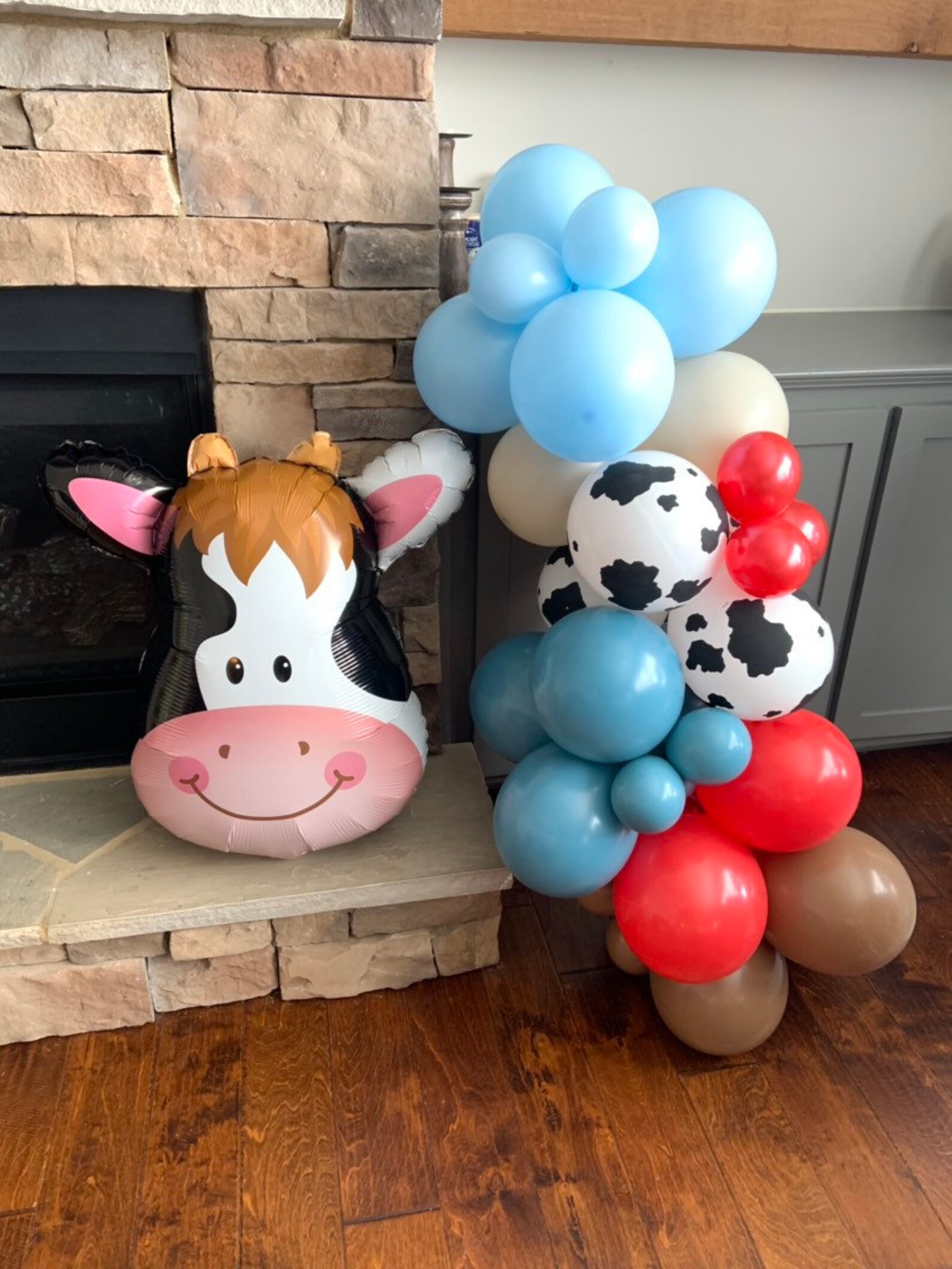 Red and Blue Barnyard Balloon Garland Farm Balloons Oink - Etsy