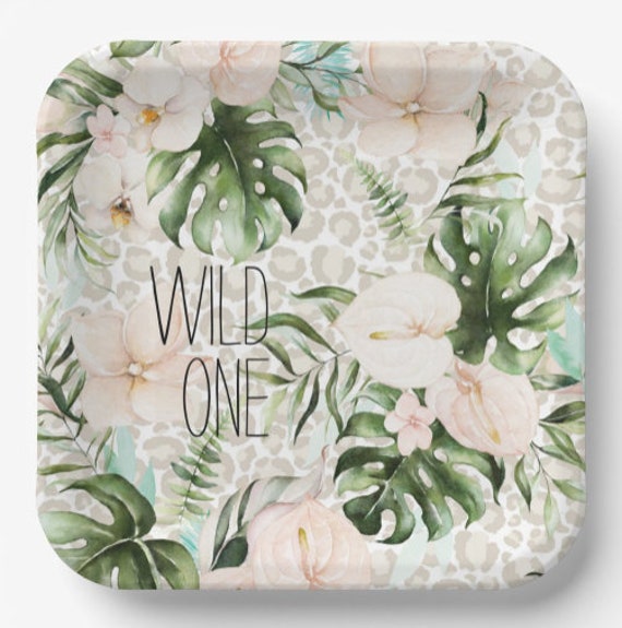Wild One Square Plates Lunch Tropical Safari Party Wild | Etsy