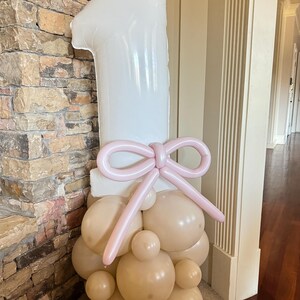 Dusty Pink Bow Balloon Kit | Pink Bow Birthday Balloons | Pink Gingham ...