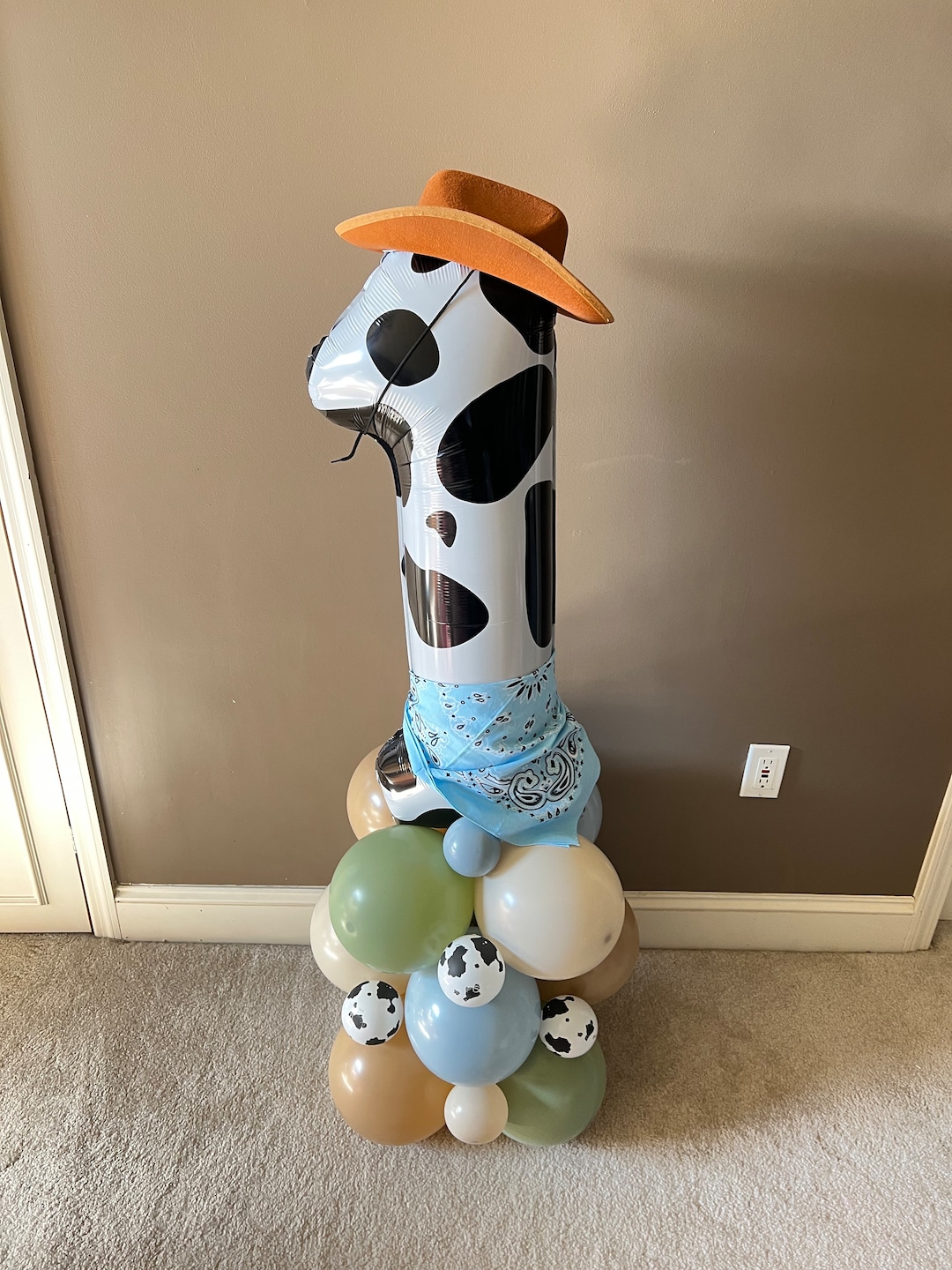 Cowboy Balloon Tower Kit First Rodeo Balloons Cowboy Birthday Party ...