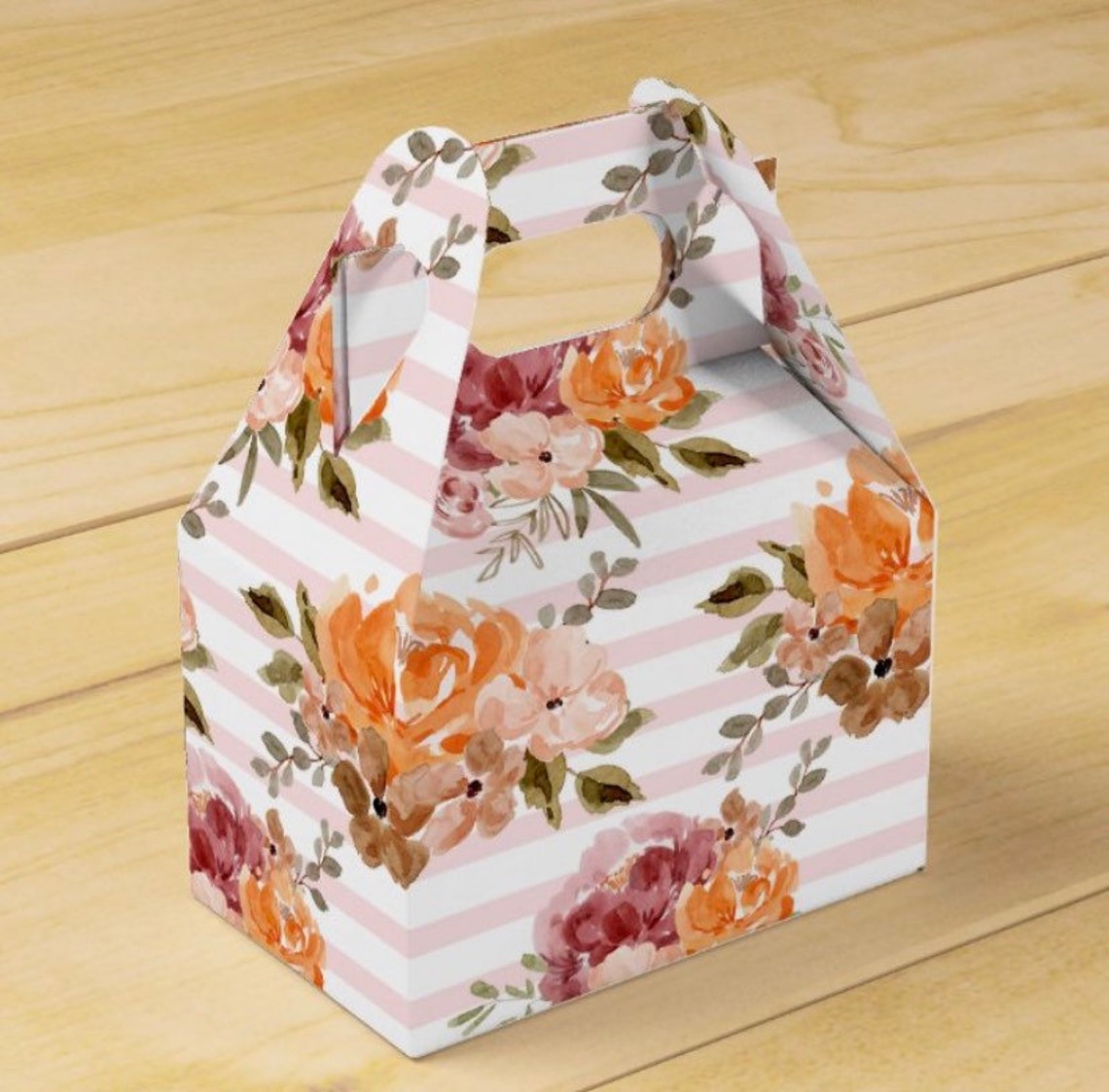 Fall Favor Box Fall Baby Shower Favors Blush and Burgundy | Etsy