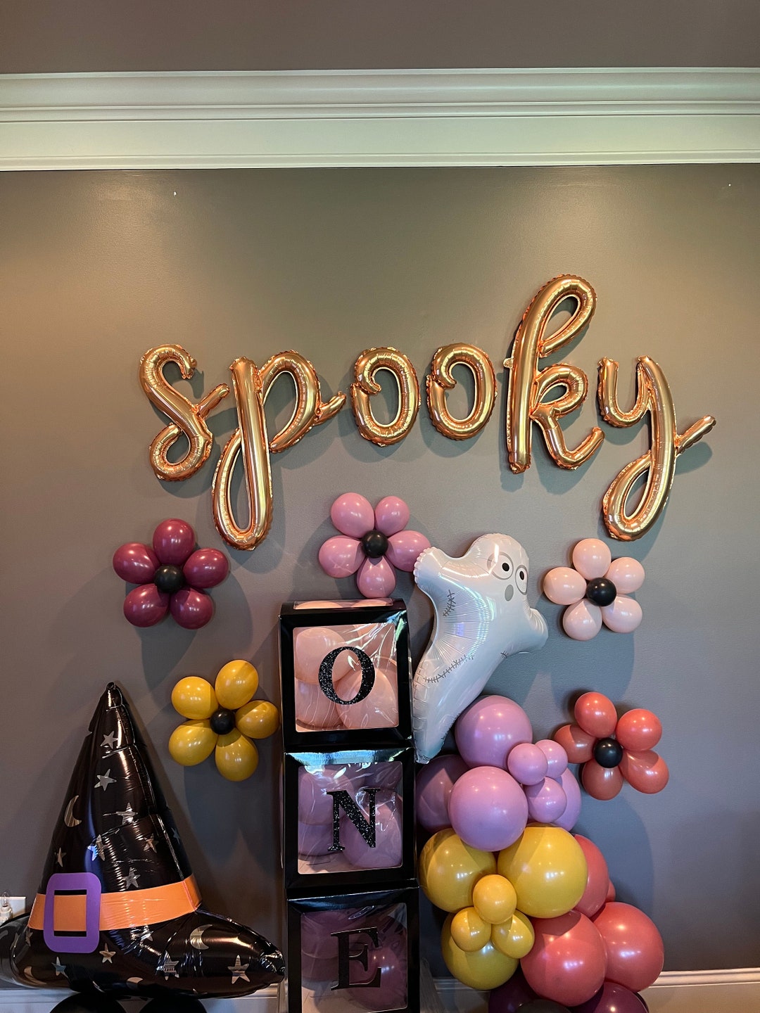 Spooky Balloons | Spooky Halloween Birthday Banner | Boho Birthday ...