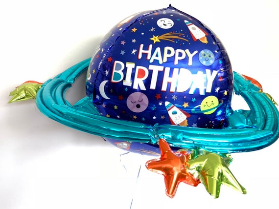 Happy Birthday Balloon Galaxy Birthday Balloons Astronaut - Etsy