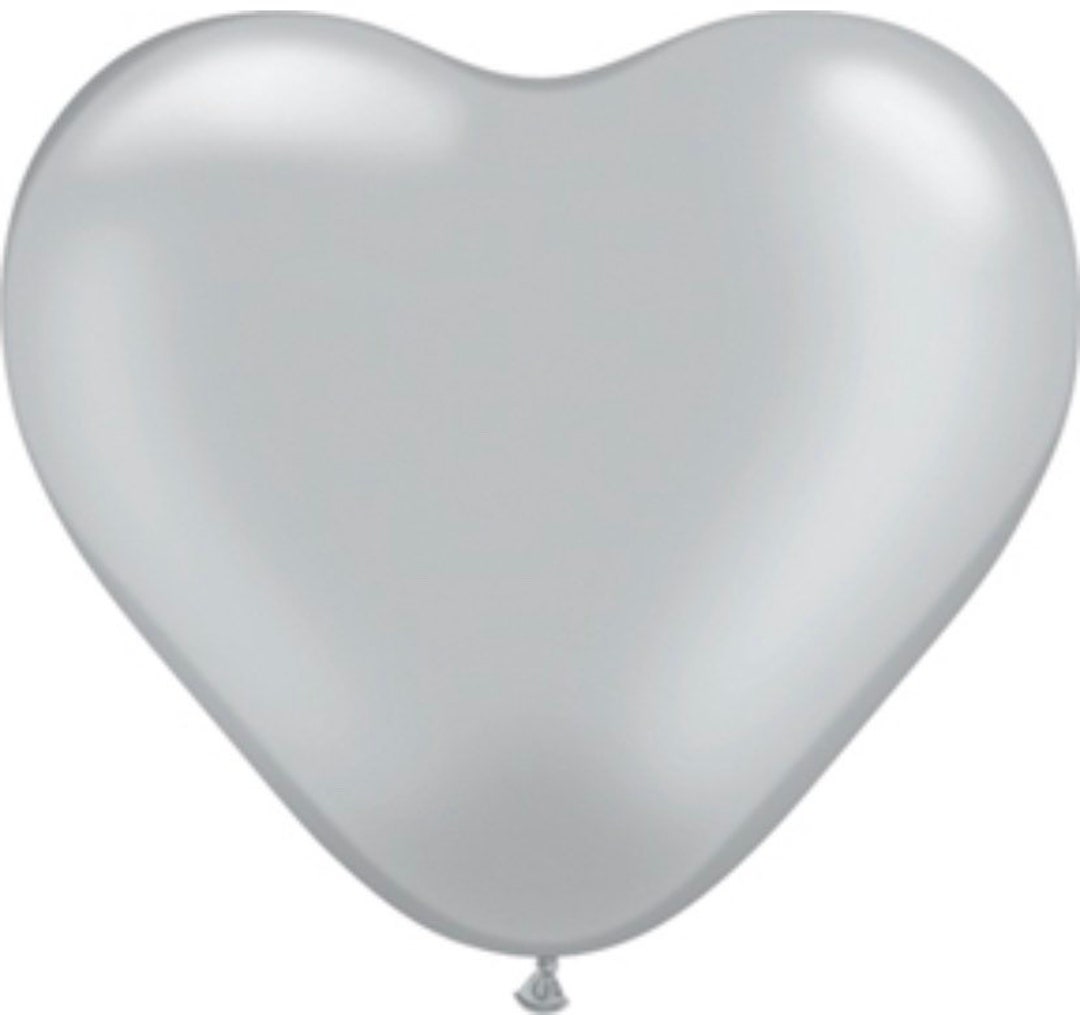 Mini Silver Heart Balloons | 5” Latex Heart Balloons | Galentines Day ...