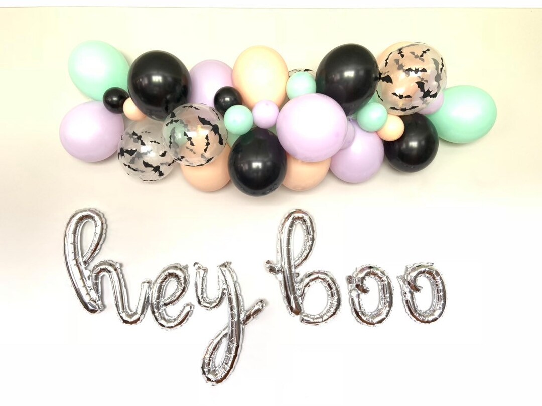 Hey Boo Balloons | Halloween Baby Shower Decor | Halloween Balloon ...