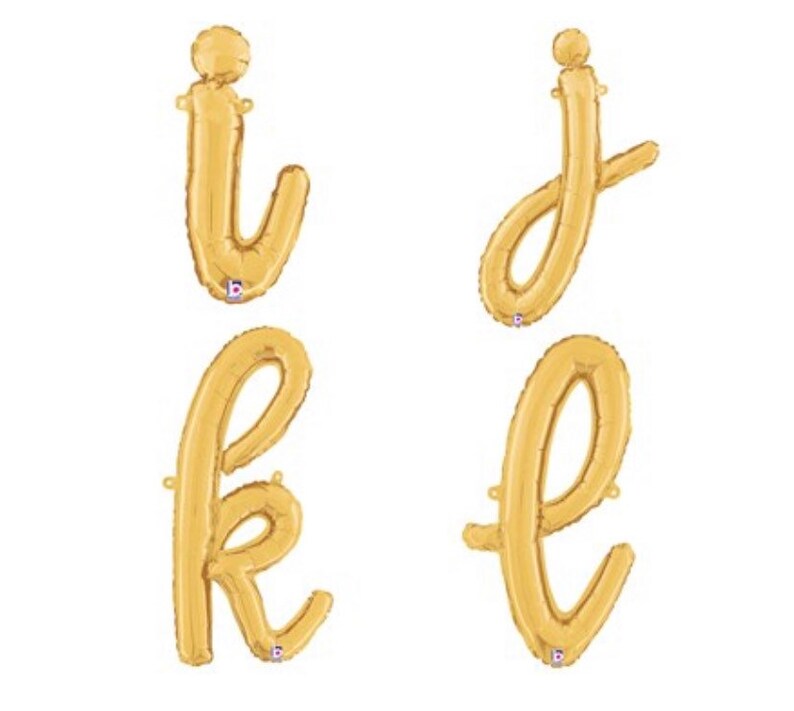 Gold Script Balloon Letters Custom Script Balloons Gold | Etsy