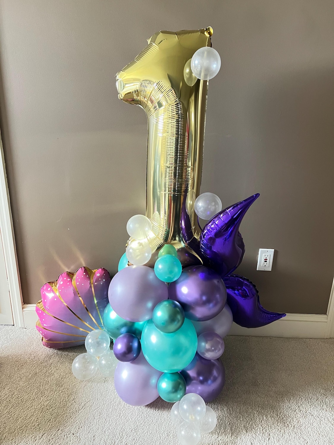 Mermaid Tail Balloon Tower Kit | Seashell Balloons | Under the Sea ...