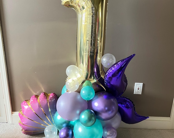 Mermaid Tail Balloon Tower Kit | Seashell Balloons | Under the Sea ...