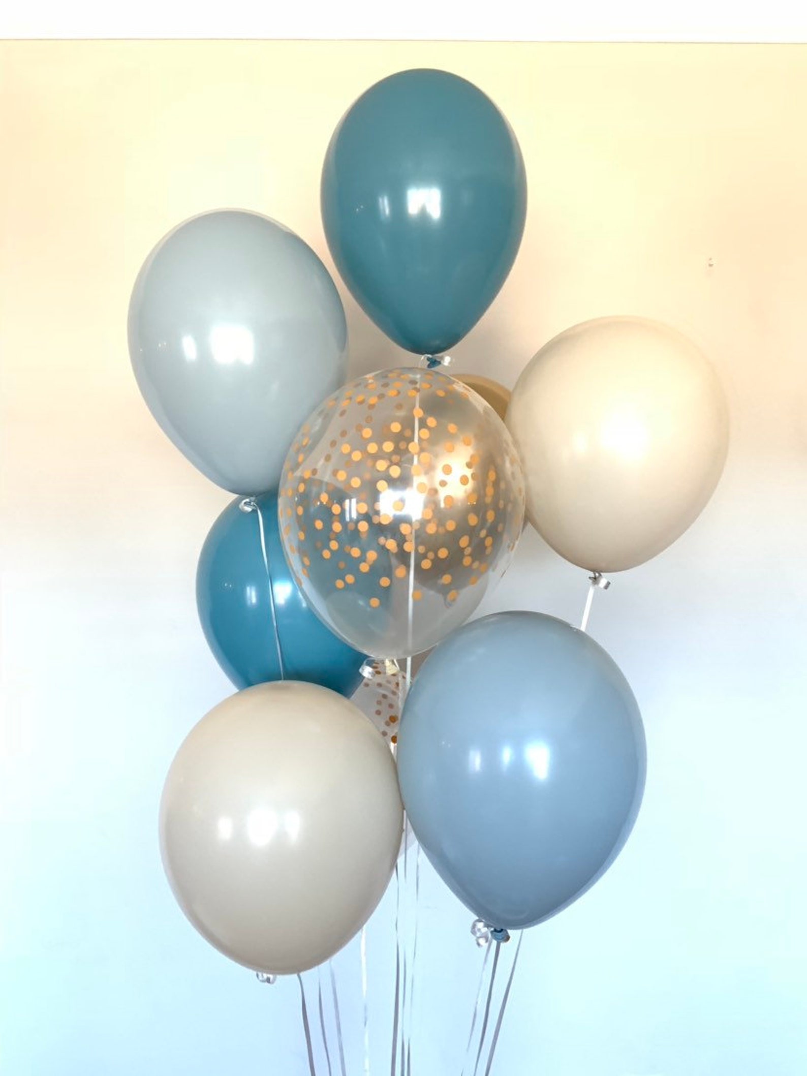 Steel and Fog Balloons Blue and Gold Balloons Something | Etsy