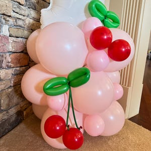 Cherry Balloon Tower Kit | She’s Our Cherry on Top First Birthday ...