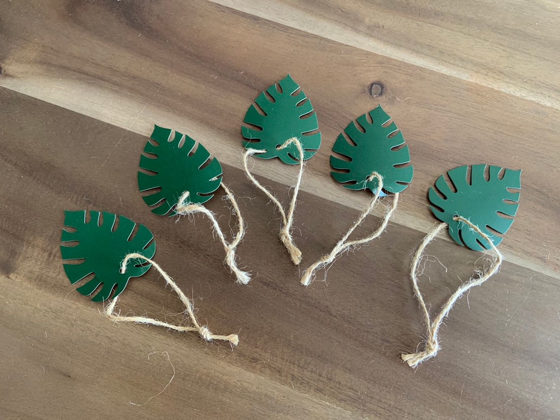 Tropical Party Decor | Tropical Leaf Tags | Monstera Leaf Tags ...
