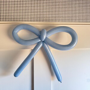 Dusty Blue Bow Balloon Kit | Blue Bow Birthday Balloons | Blue Gingham ...