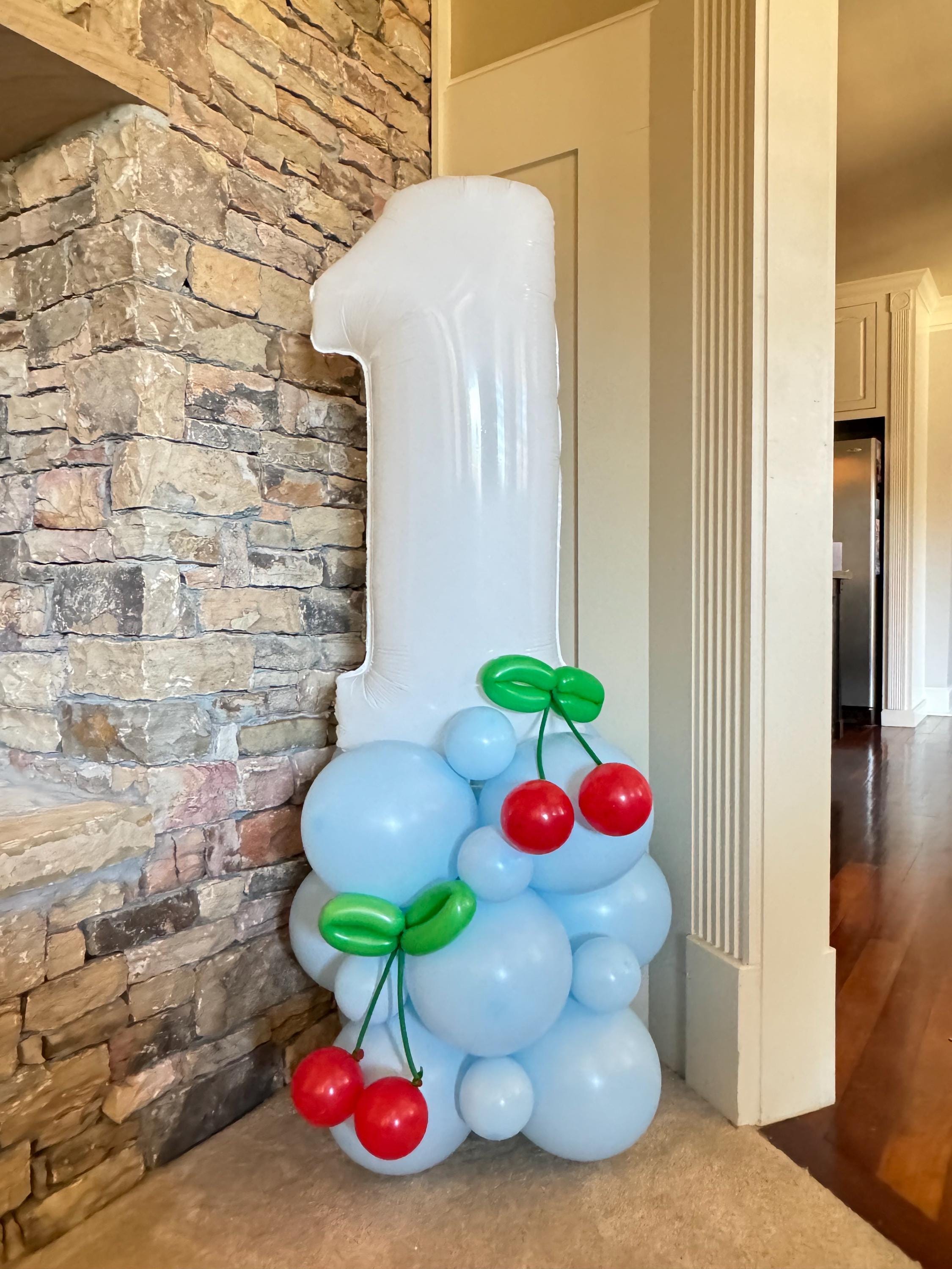 Cherry Balloon Tower Kit | She’s Our Cherry on Top First Birthday ...