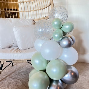 Silver Sage Balloon Garland | Sage and Silver Bridal Shower Decor ...