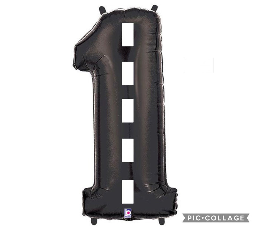 Fast One Black Number 1 Balloon | Race Car First Birthday Balloons | 40 ...