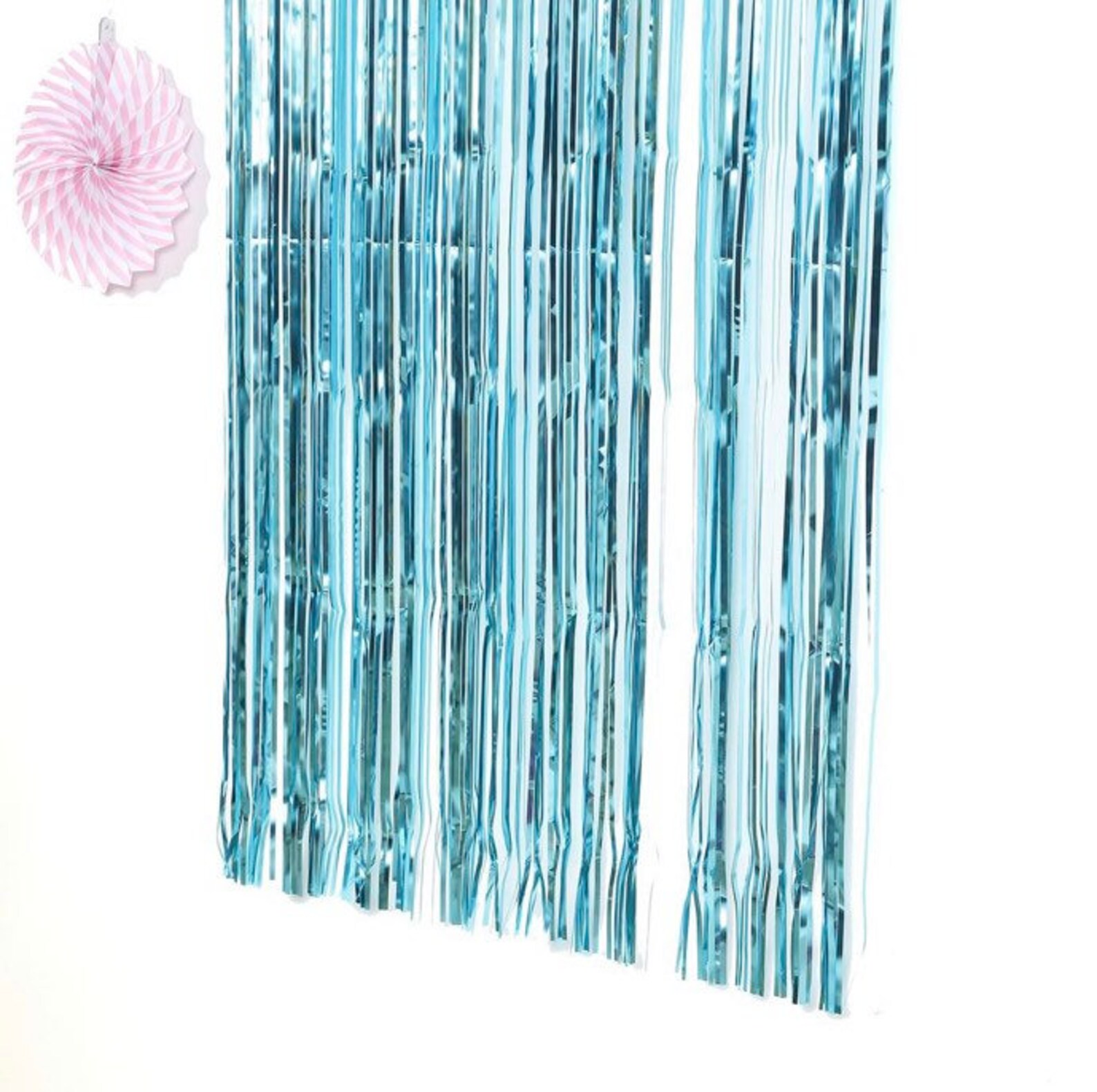 Blue Fringe Curtains Blue Foil Curtains Blue Birthday | Etsy