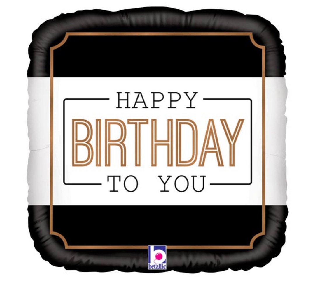 Mens Happy Birthday Balloons Guy Birthday Party Decor Black and Gold ...