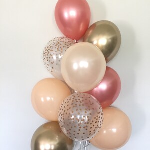 Blush and Rose Gold Balloons | Rose Gold and Chrome Gold Balloons ...