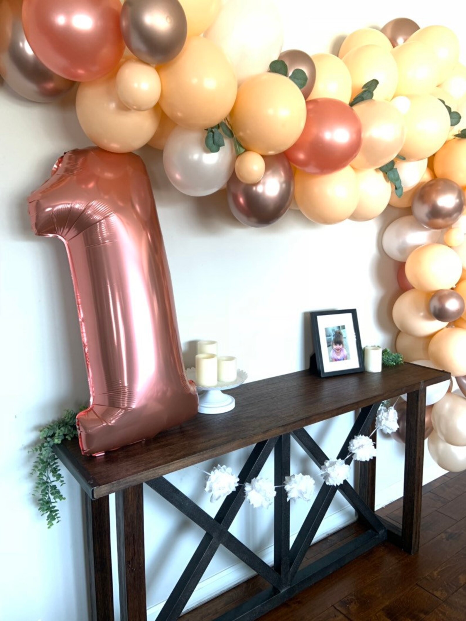Rose Gold Number 1 Balloon Rose Gold First Birthday Balloons Mylar ...