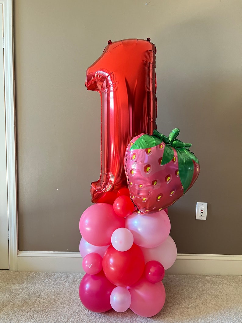 Strawberry Balloon Tower Kit | Berry First Balloons | Berry Sweet to Be ...