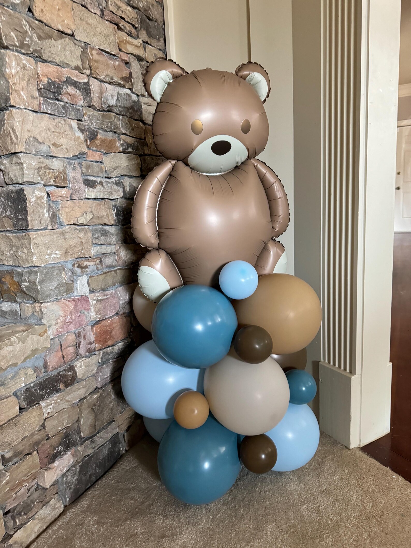 Teddy Bear Balloon Tower Kit | Beary First Birthday Balloon Tower ...