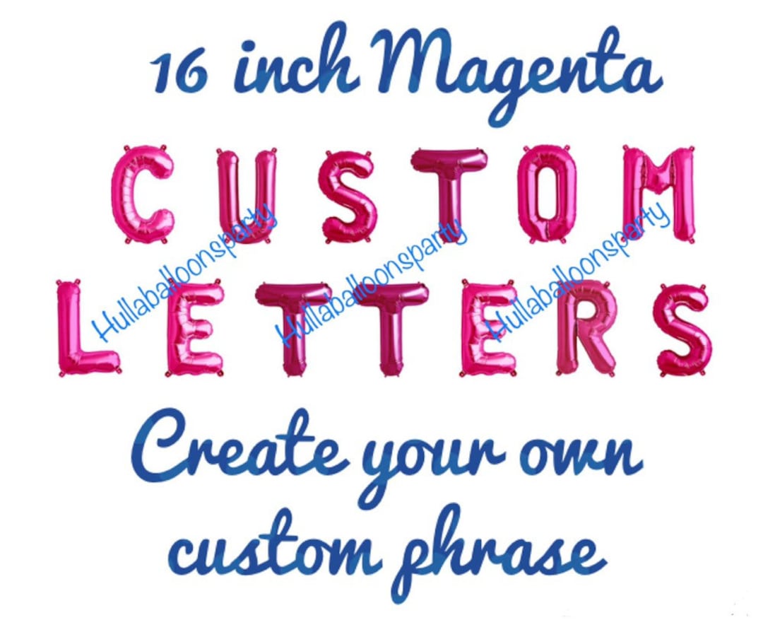Pink Balloon Letters | Custom Balloon Letters | Hot Pink Balloons ...