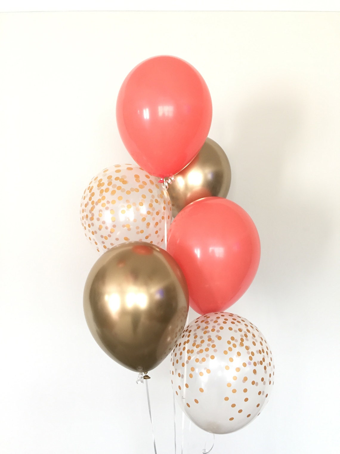 Coral and Gold Balloons Coral Balloons Coral and Gold | Etsy