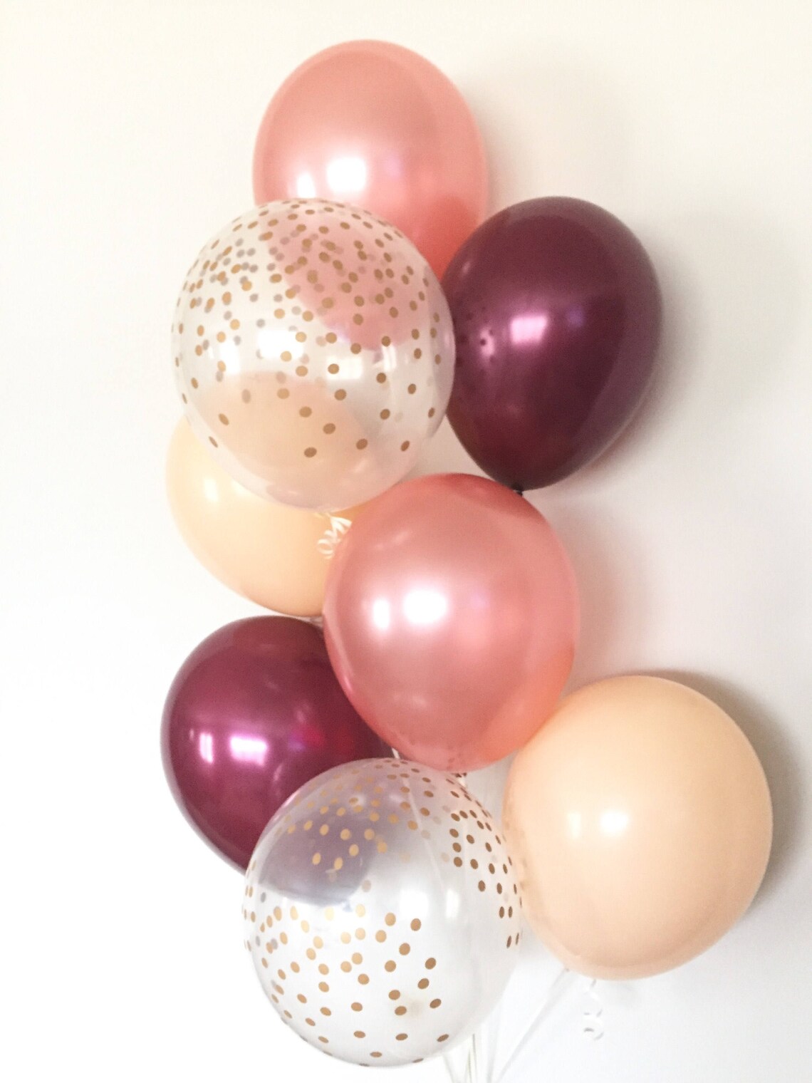 Blush and Burgundy Balloons Rose Gold Balloon Bouquet Rose | Etsy