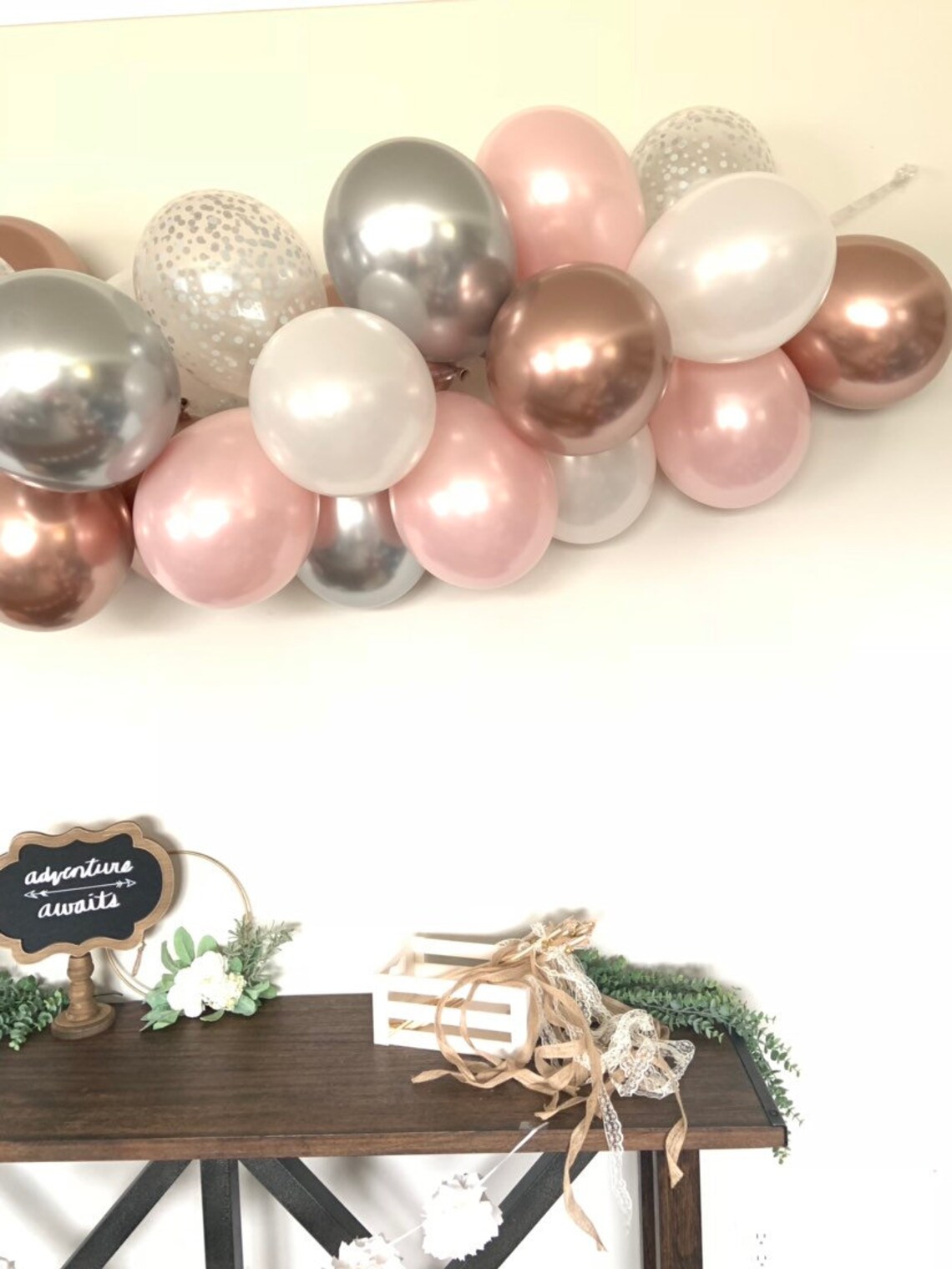 Chrome Rose Gold and Blush Balloon Garland Silver and Blush - Etsy