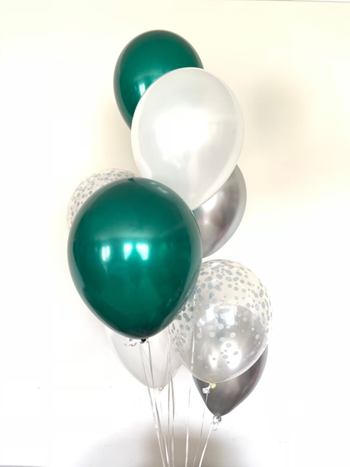 Green and Silver Balloons Forest Green Balloons Green and - Etsy