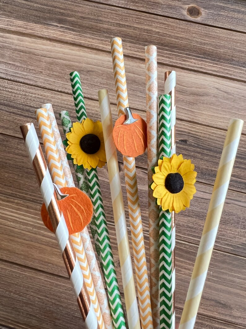 Little Pumpkin Straws | Little Pumpkin Baby Shower | Little Pumpkin ...