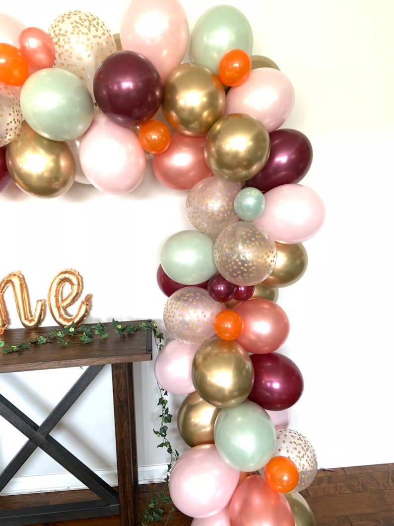 Fall Balloon Garland DIY Kit Blush and Burgundy Bridal | Etsy