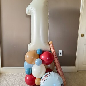 Baseball Balloon Tower Kit | Rookie of the Year First Birthday Balloons ...