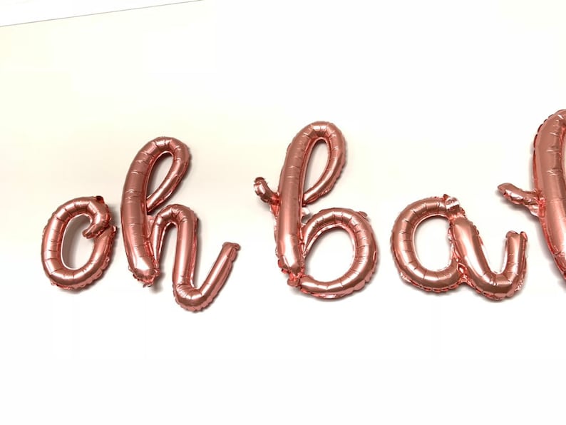 Rose Gold Script Balloon Letters Custom Script Balloons | Etsy