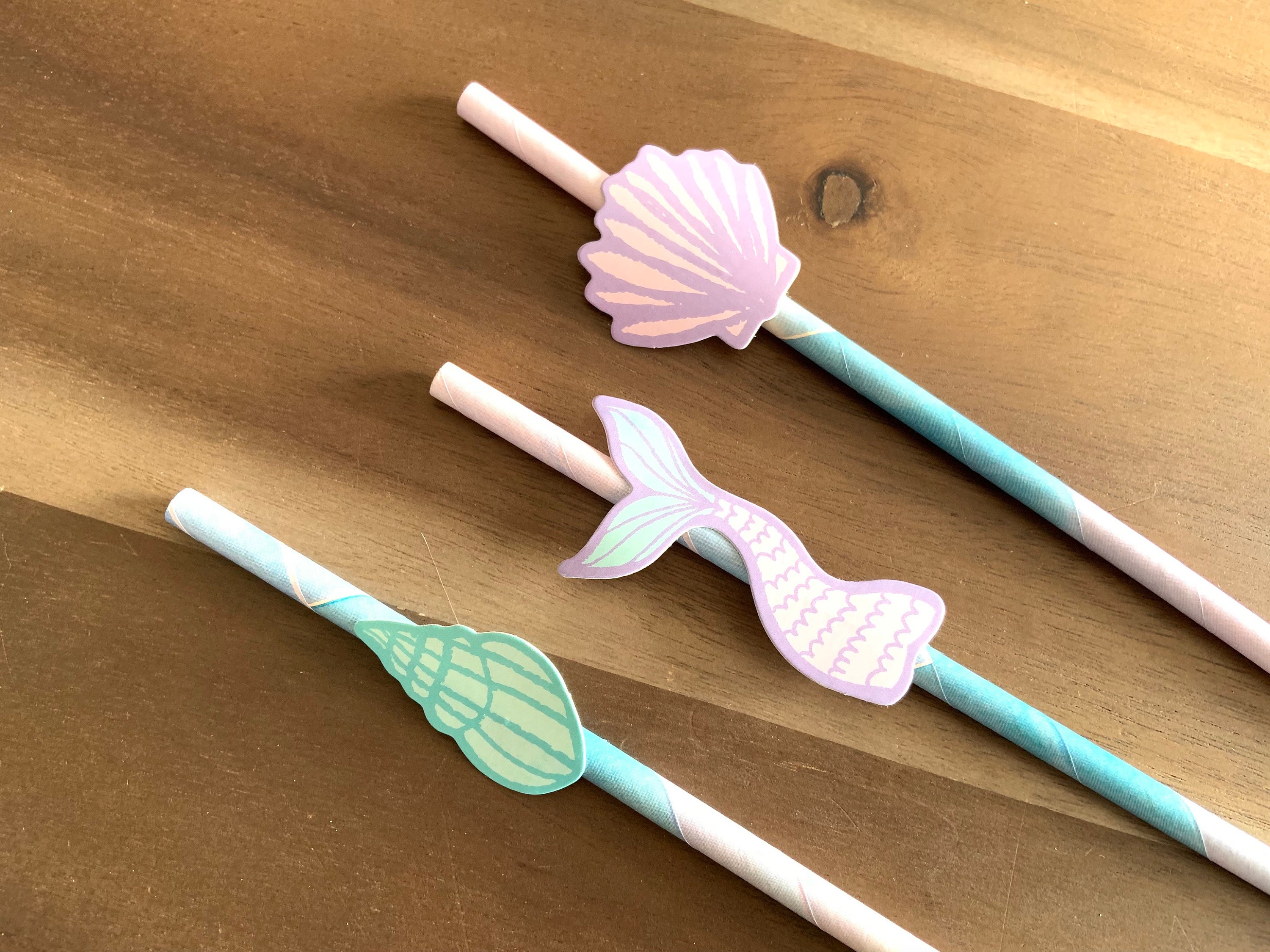 Mermaid Paper Straws | Mermaid Party Decor | Let's Be Mermaids Birthday ...