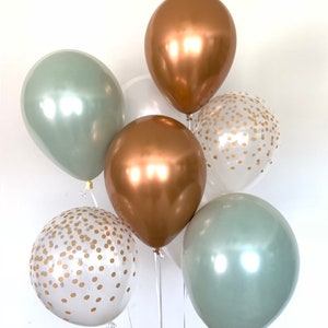 Sage Green Balloons | Succulent Bridal Shower Decor | Copper and Sage ...