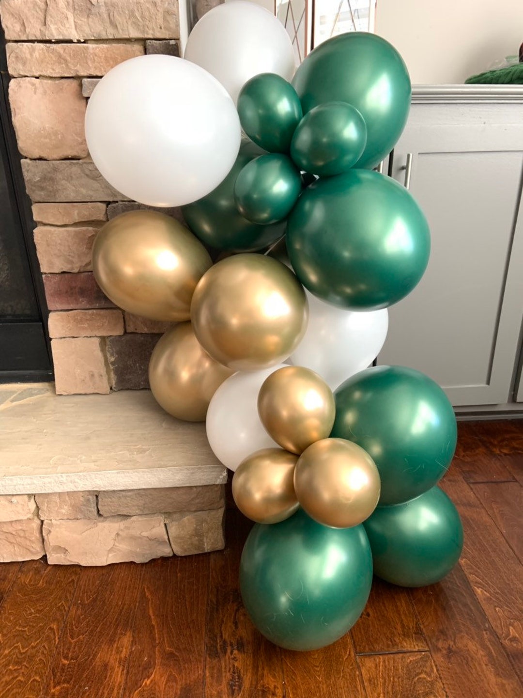 Woodland Balloon Garland | Forest Green and Gold Balloons | Winter ...