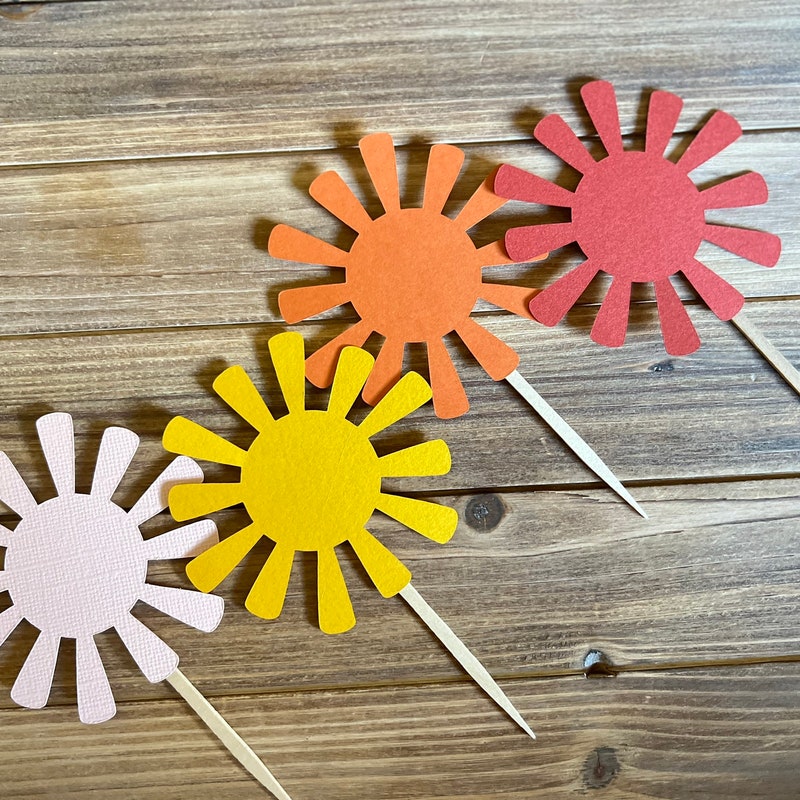 Sun Cupcake Toppers - Etsy