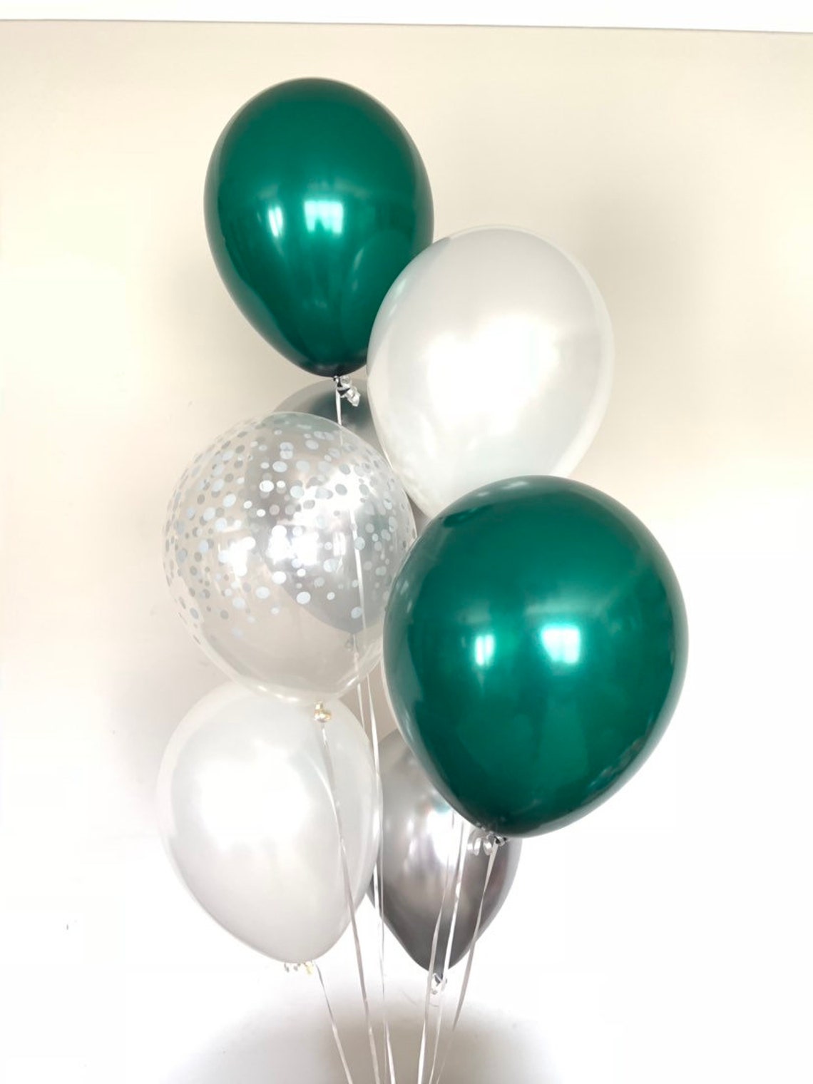 Green and Silver Balloons Forest Green Balloons Green and - Etsy