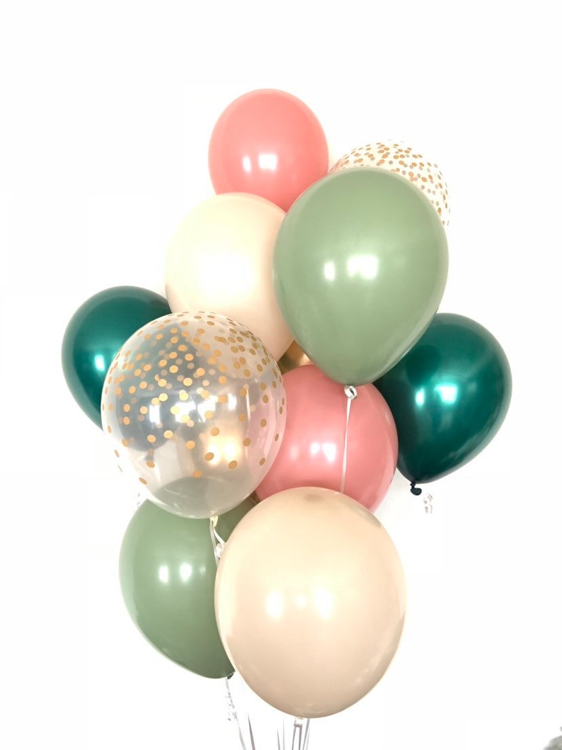 Green and Rose Balloons | Light Green Wedding Decor | Green and Blush ...