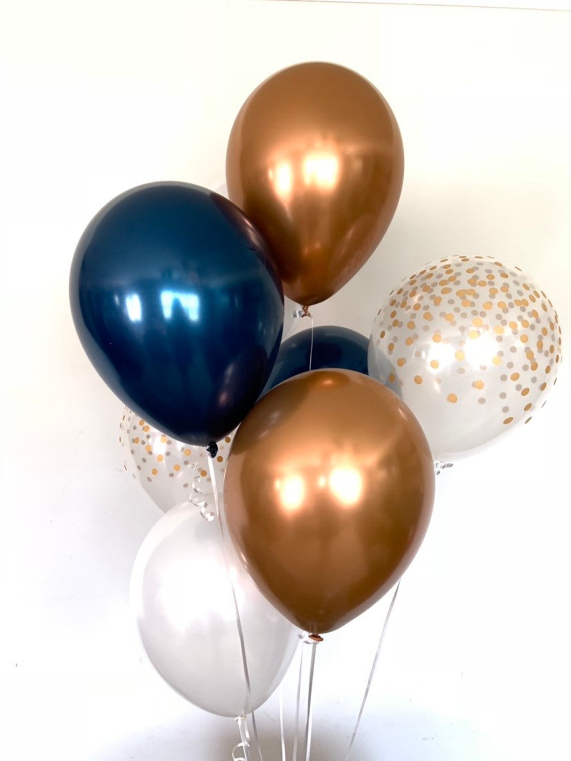 Navy Balloons Navy and Copper Balloons Navy and White | Etsy