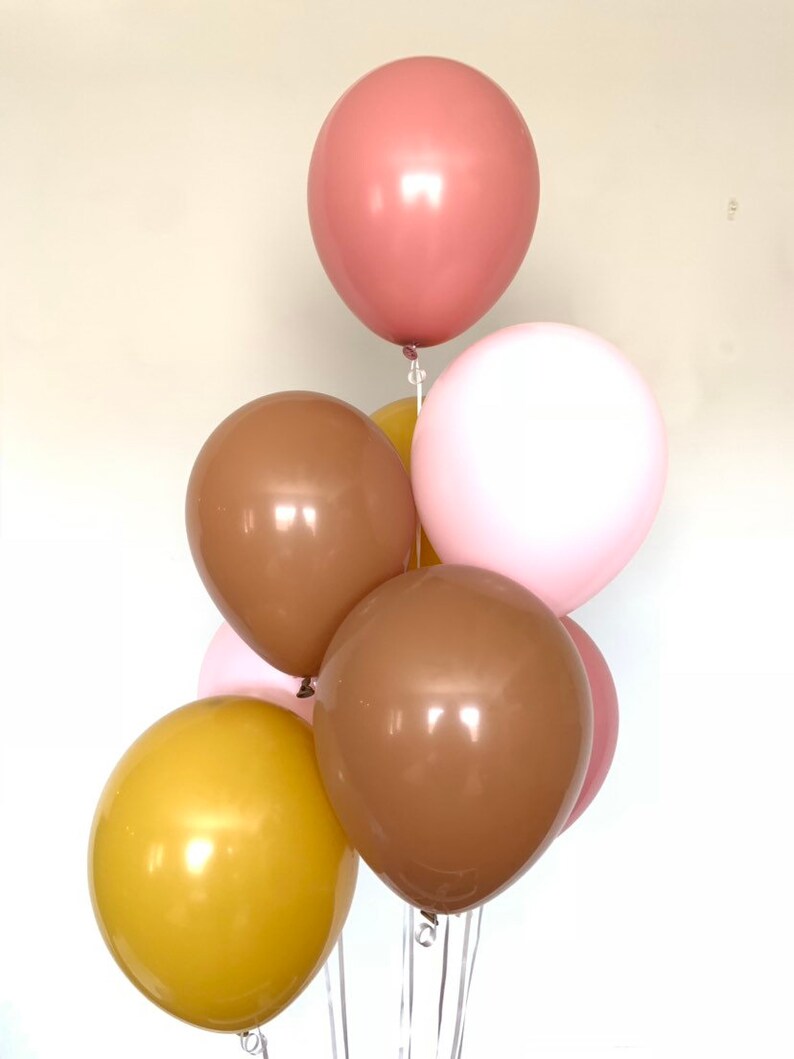 Boho Rainbow Balloons Rosewood and Matte Pink Balloons | Etsy