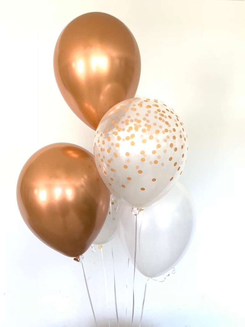 NEW Chrome Copper Balloons Copper and White Balloons - Etsy