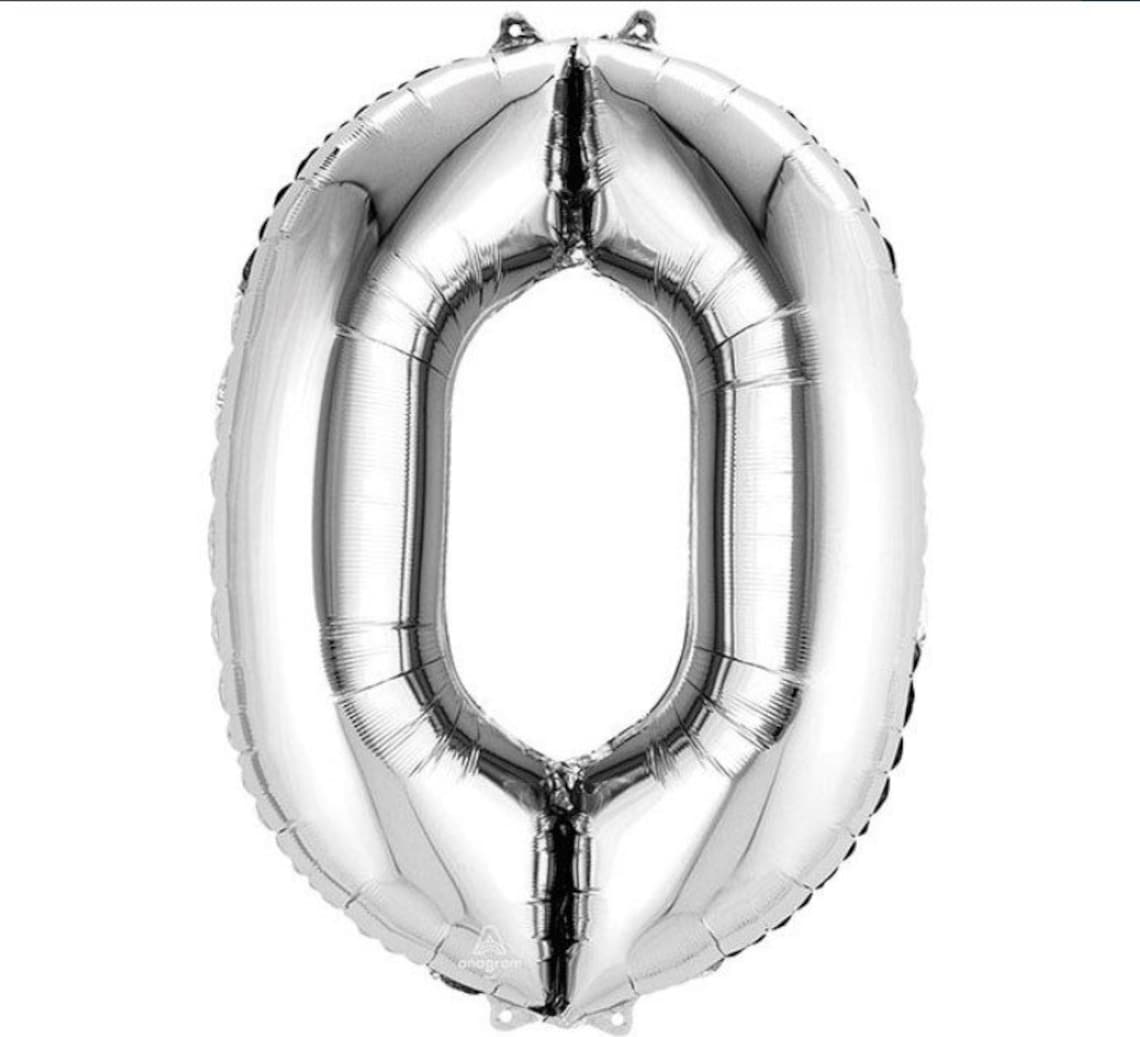 Silver Number 0 Balloon Thirtieth Birthday Balloons - Etsy
