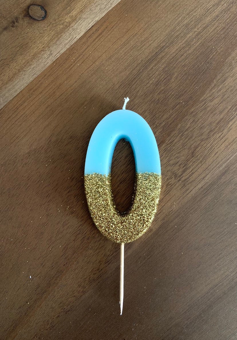 Blue Birthday Candle | Blue Number 0 Candle | Blue Cake Candles | Blue ...