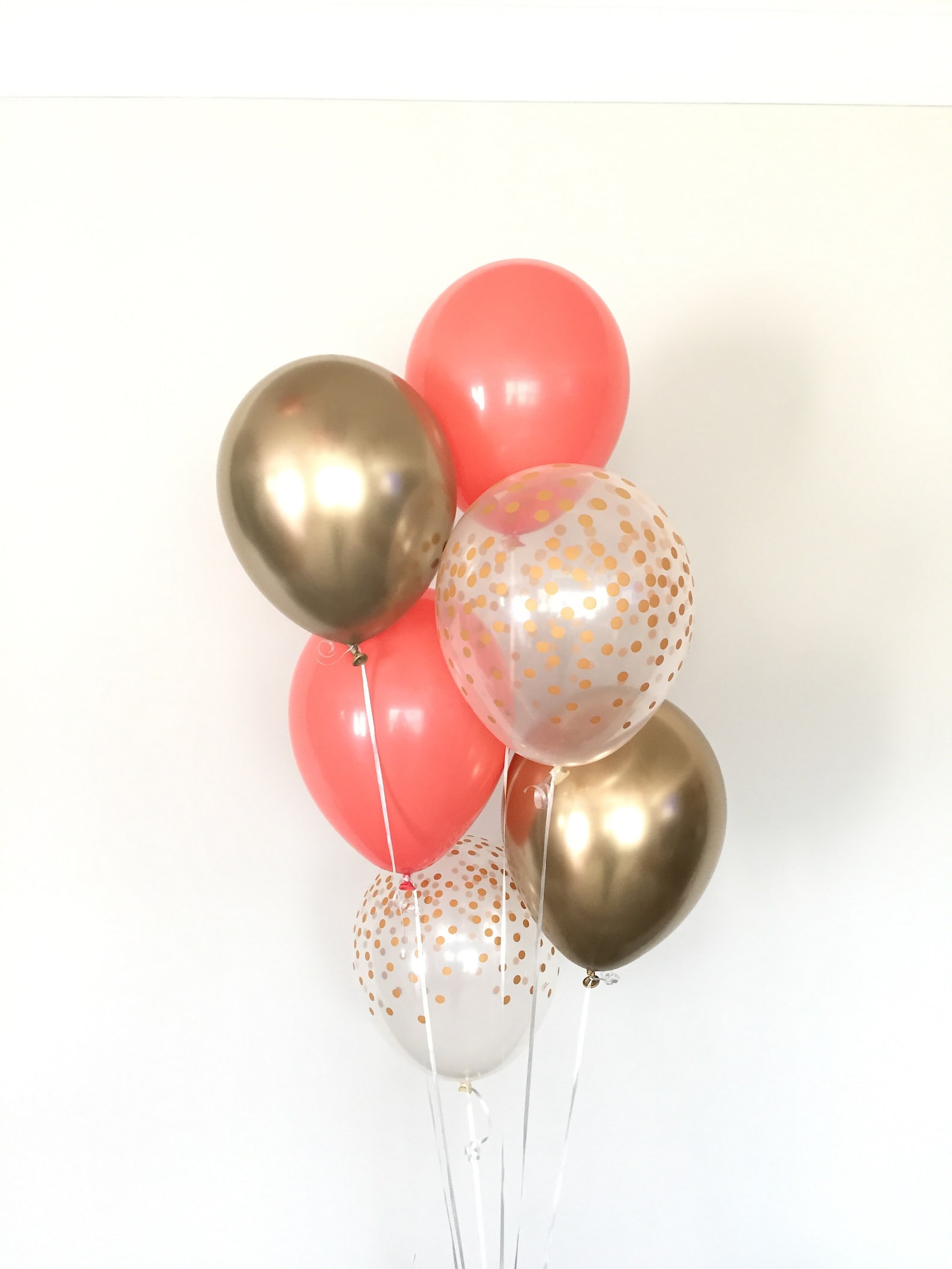 Coral and Gold Balloons Coral Balloons Coral and Gold - Etsy