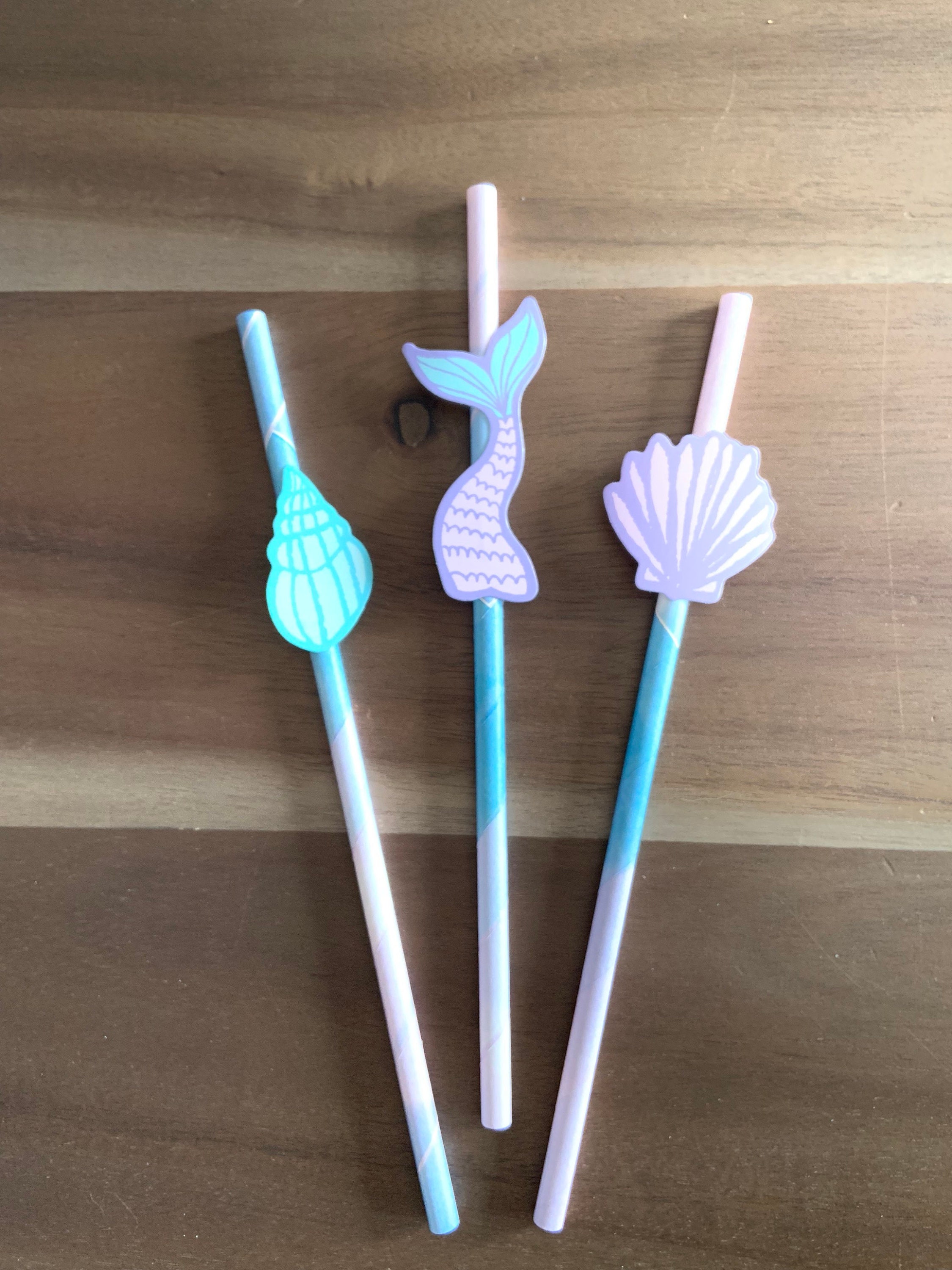 Mermaid Paper Straws | Mermaid Party Decor | Let's Be Mermaids Birthday ...