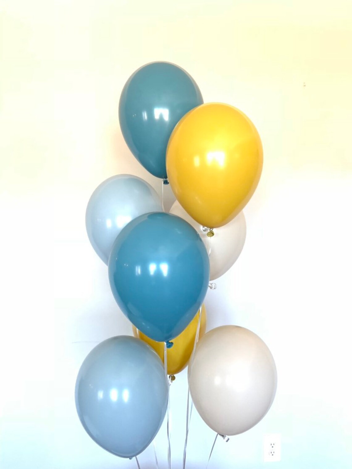Steel and Fog Balloons Blue and Gold Balloons Something - Etsy